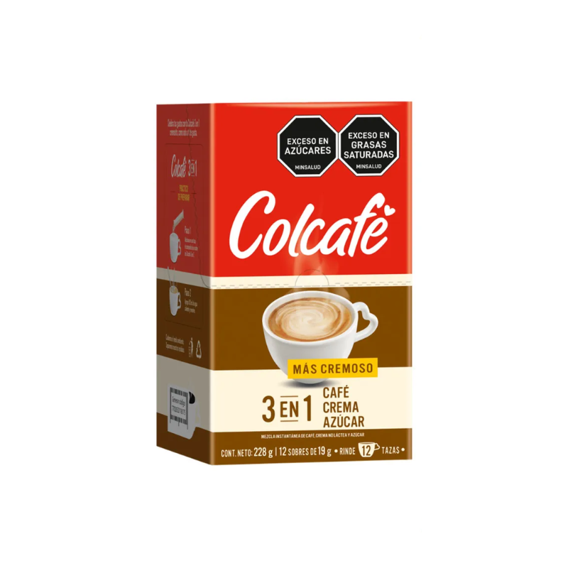CAFÉ COLCAFE 3 EN 1 DPX12X19GR CREMOSO. – Cigarreria la Rosa.